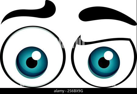 Bored round eyes icon. Cartoon of bored round eyes vector icon for web ...