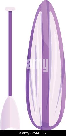 Water sup surfing icon. Cartoon of water sup surfing vector icon for web design isolated on ...