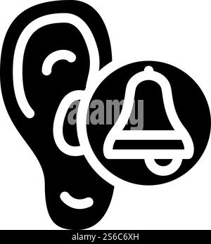 ear hear bell sound glyph icon vector illustration Stock Vector Image ...