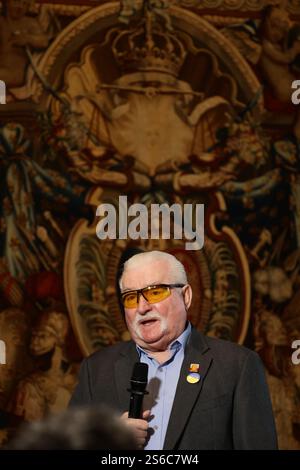 Krakow, Poland. January 16, 2025. Former Polish President and Nobel ...