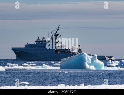 French Navy vessel Rhone during Operation Tugaalik in June 24, 2024 ...