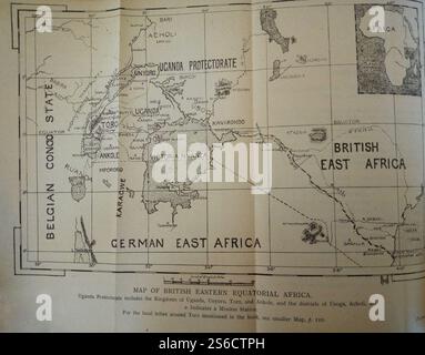The 1908 map of British Eastern Equatorial Africa shows the Uganda ...