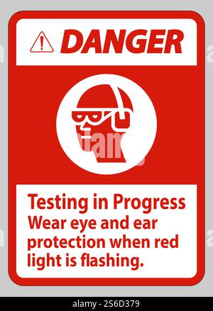 Danger Sign Testing In Progress, Wear Eye And Ear Protection When Red ...