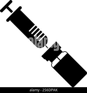 Covid Vaccine Icon. Black Glyph Design. Vector Illustration Stock ...