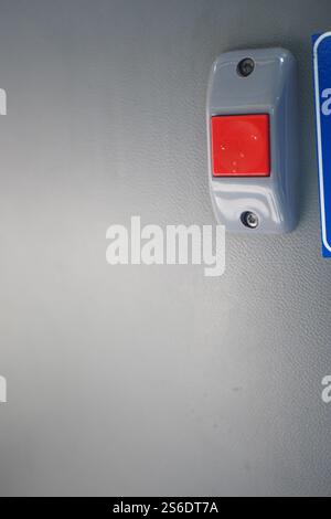 Closeup of Bus bell switch for stop inside the public bus Stock Photo ...
