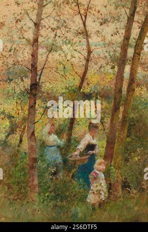 Gathering berries in the wood Stock Photo - Alamy