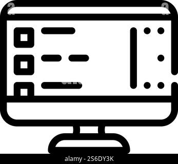 software list of operating system line icon vector illustration Stock ...