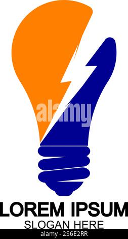 Bulb energy thunder bolt concept logo icon vector template Stock Vector ...