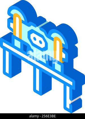 grinding machine isometric icon vector illustration color Stock Vector ...