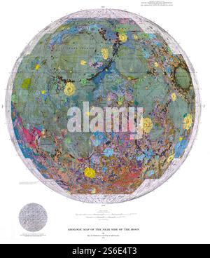 Near side of the moon. Geologic map of the moon based on data collected ...