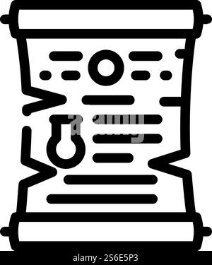 scroll with magic spell line icon vector illustration Stock Vector ...