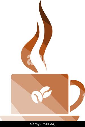 Smoking Cofee Cup Icon. Flat Color Ladder Design. Vector Illustration ...