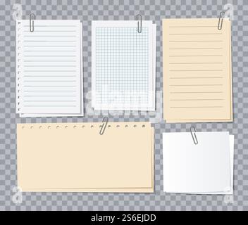 Paper stickers note line set. Notebook outline collection notepads and ...
