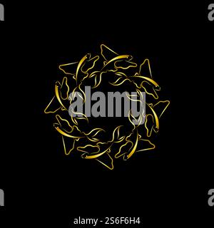 gold flying fish logo vector icon design template Stock Vector Image ...