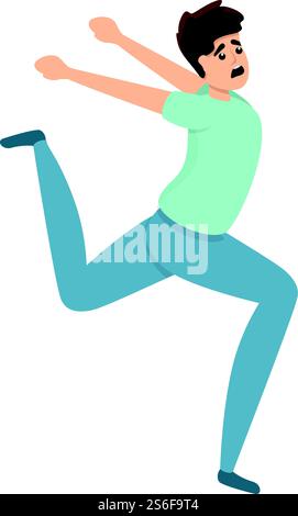 Panic running man icon. Cartoon of panic running man vector icon for ...