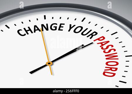 An image of a typical clock with text time to work at home Stock Photo ...