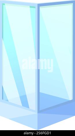Shower stall icon outline vector. Glass cabin. Door cubicle Stock ...