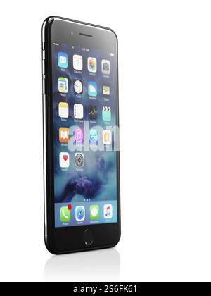 Apple on white background, cropped image Stock Photo - Alamy