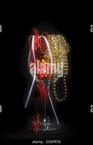 Golden and red colored christmas ornaments Stock Photo - Alamy