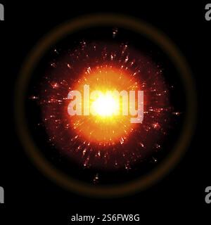 2d illustration of a big fire explosion Stock Photo - Alamy