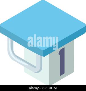 Square diving board icon. Isometric of square diving board vector icon ...