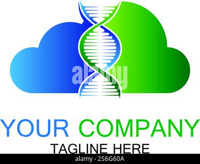 DNA Cloud logo vector design template-vector Stock Vector Image & Art - Alamy