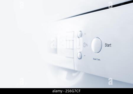 Close-up view of dishwasher start button and control panel Stock Photo ...