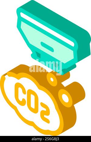 co2 sensor isometric icon vector illustration color Stock Vector Image ...