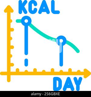 calorie reduction gradually icon color illustration Stock Vector Image ...