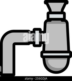 Bathroom Siphon Icon. Editable Bold Outline With Color Fill Design ...