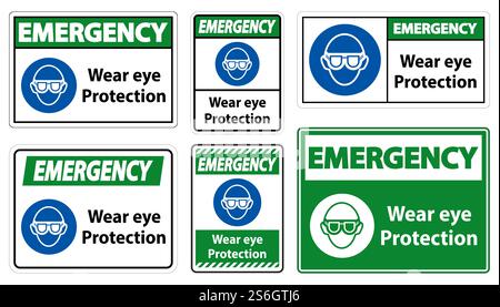 Emergency Wear eye protection on transparent background,vector ...