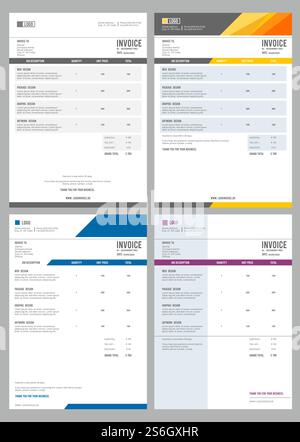 Invoice template and billing paper layout design for modern business ...