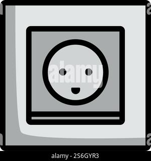 Austria Electrical Socket Icon. Editable Bold Outline With Color Fill ...