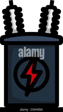 Electric Transformer Icon. Editable Bold Outline With Color Fill Design ...