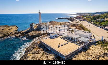 Aerial View of Augusta Lighthouse, Syracuse, Sicily, Italy, Europe ...