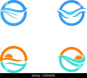 Beach water eave logos symbols Stock Vector Image & Art - Alamy