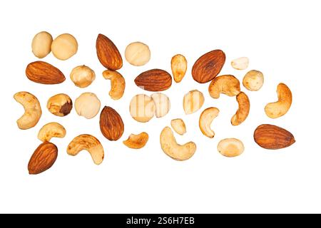 different types of nuts isolated on white background Stock Photo - Alamy