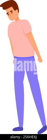 A naughty boy cartoon character on grid background illustration Stock ...