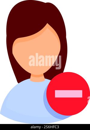 Delete human user icon. Cartoon of Delete human user vector icon for ...