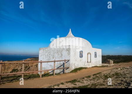 Cabo Espichel Sesimbra Portugal December 25 2025. Small white domed ...