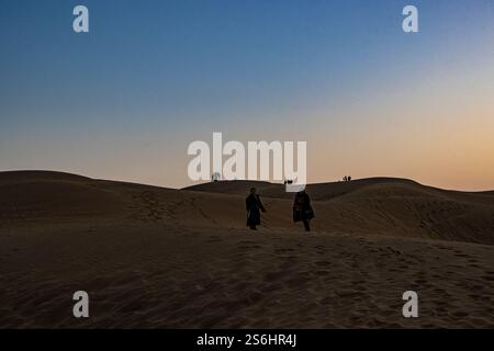Khuri Sand Dunes is a desert area in the Thar Desert, Rajasthan, India ...