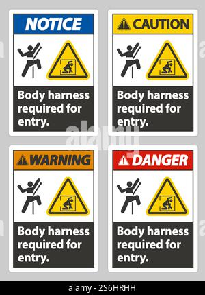 Body Harness Required For Entry Sign Stock Vector Image & Art - Alamy