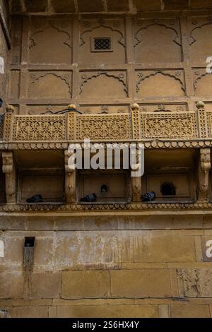 The exterior of Jaisalmer Fort, aka Sonar Quila or the Golden Fort, is ...