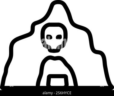Scare Cave Icon. Editable Bold Outline With Color Fill Design. Vector ...