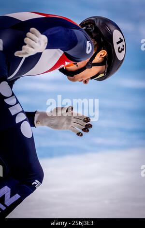 DRESDEN - 17/01/2025, Jens van t Wout in action during the heats 500 ...