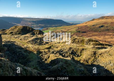 Loftend Quarry high above the Longdendale Valley in the north of the ...