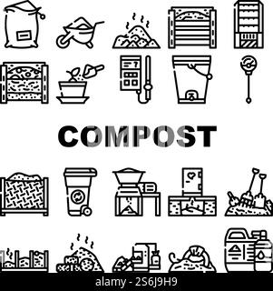 Compost Production Collection Icons Set Vector Stock Vector Image & Art ...