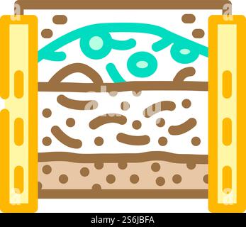 Worms In Compost color line icon. Composting. Vector isolated element ...