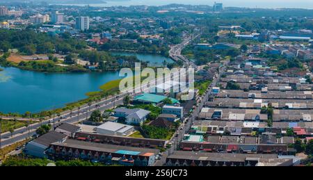 Aerial View of Urban Phuket with Lotus Pond and Coastal Horizon Stock ...