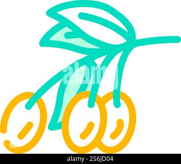 olives spain berries tree color icon vector illustration Stock Vector ...